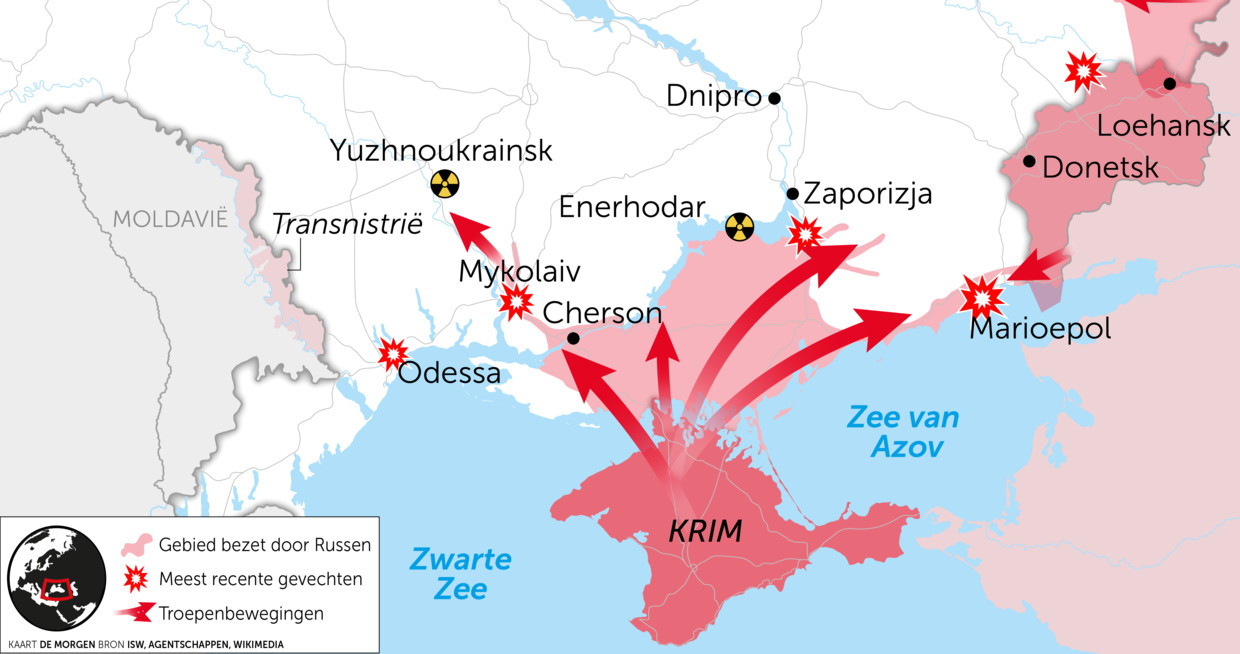 In kaart: Rusland rukt steeds verder op richting Kiev en probeert ...