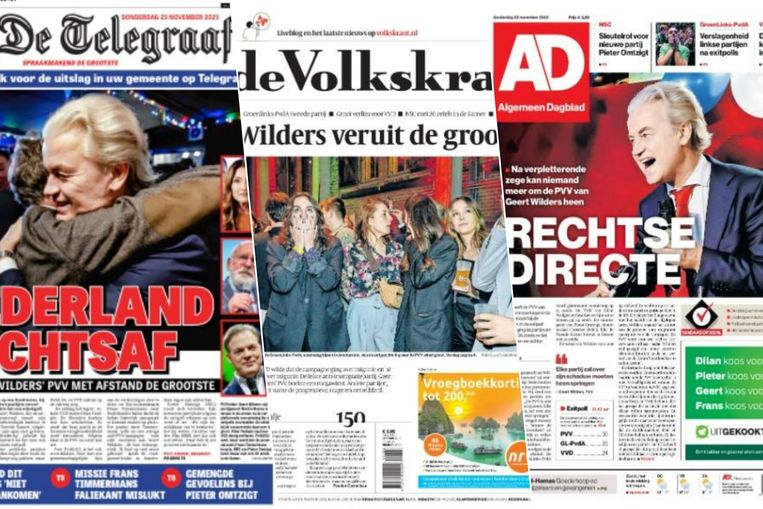 ‘Nederland rechtsaf’, ‘Monsterzege’: dit schrijven Nederlandse kranten ...
