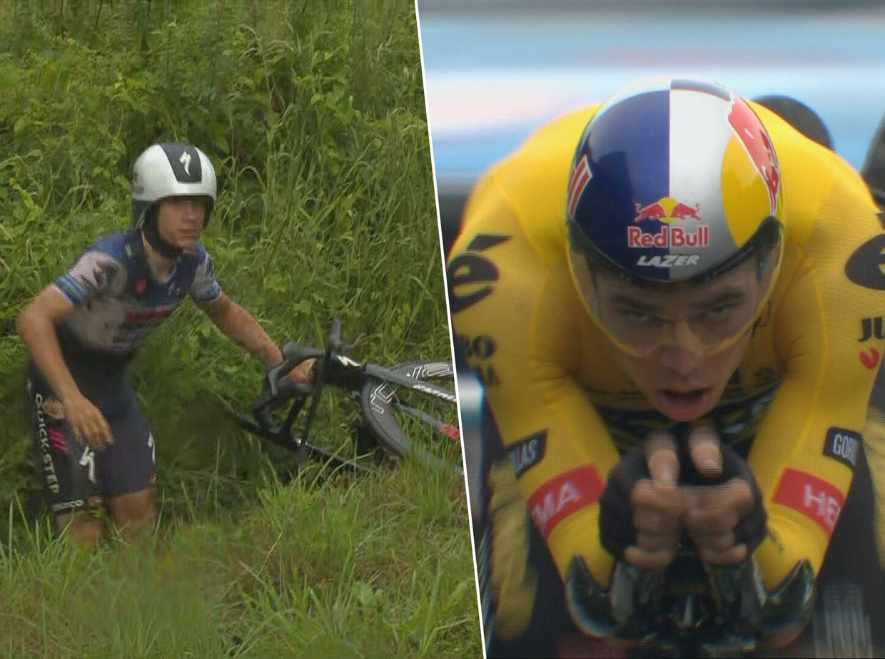 Wout van Aert pakt derde Belgische titel tijdrijden met 50 seconden voorsprong, Evenepoel ...