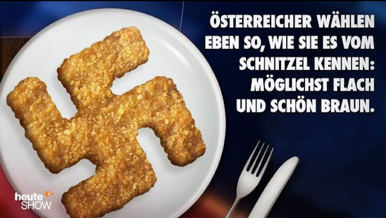 Aangiften tegen Duits satireprogramma om hakenkruisschnitzel