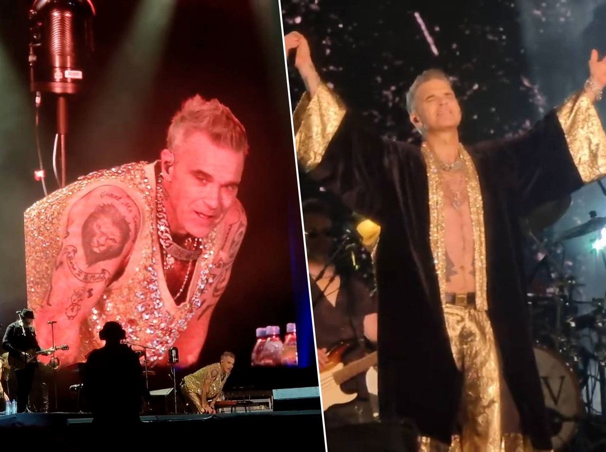 Robbie Williams na drie nummers uitgeput op Pinkpop: ‘Het is long covid ...