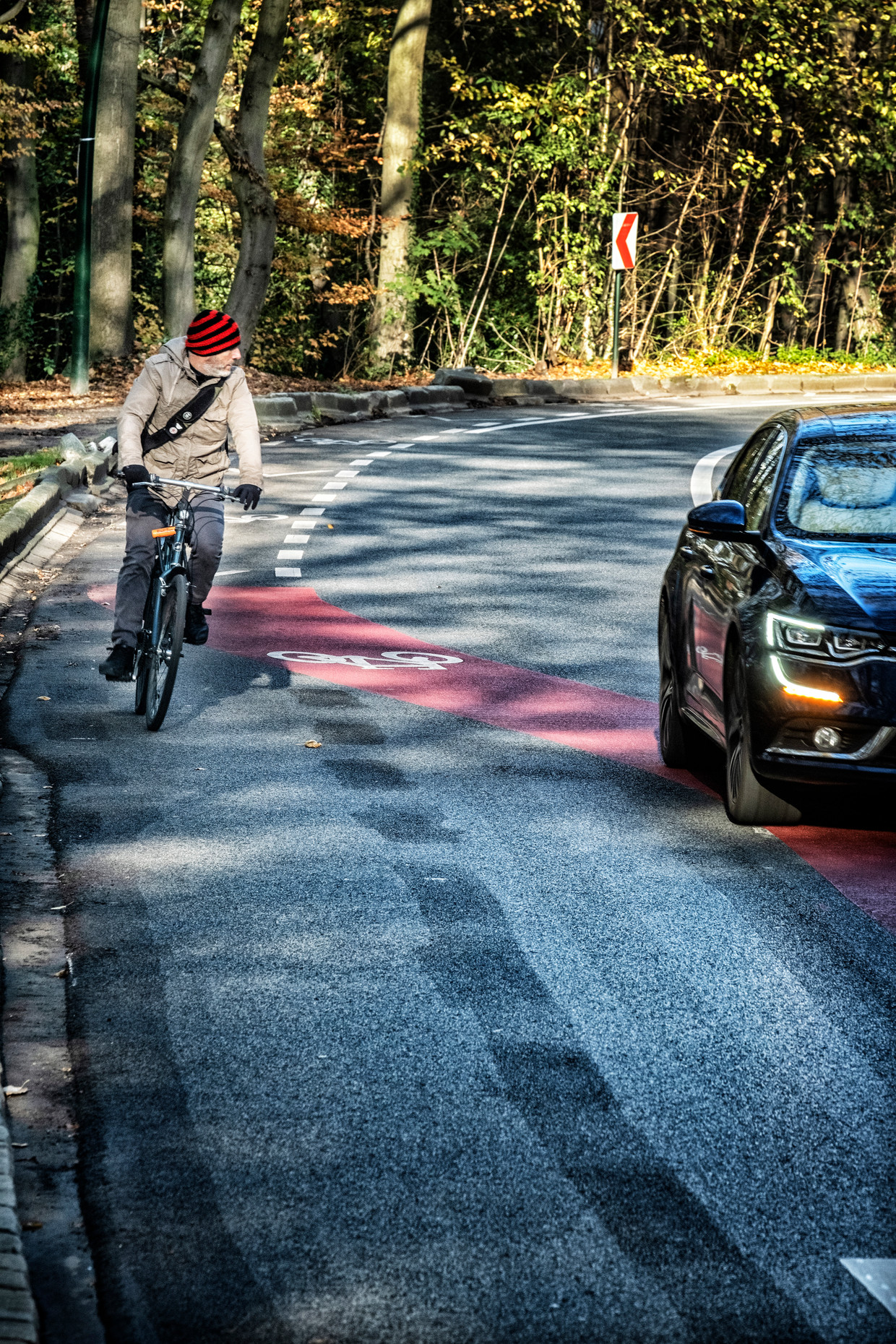 Nieuwe fietsstrook in Ter Kamerenbos zorgt voor ophef: ‘Crimineel’