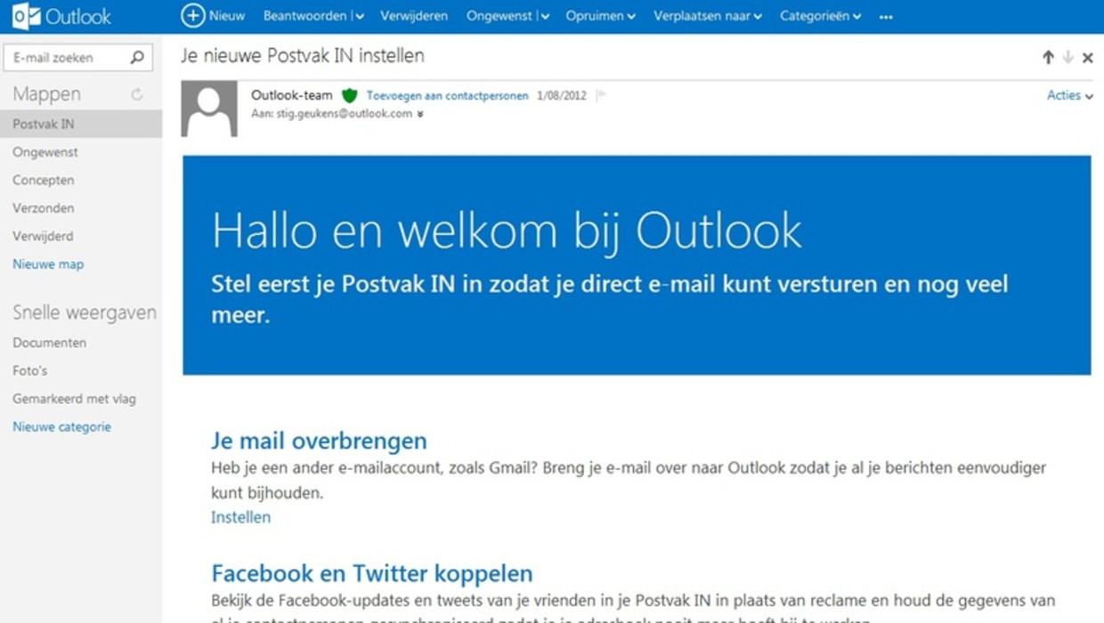 Outlook.com maakt vliegende start | De Morgen
